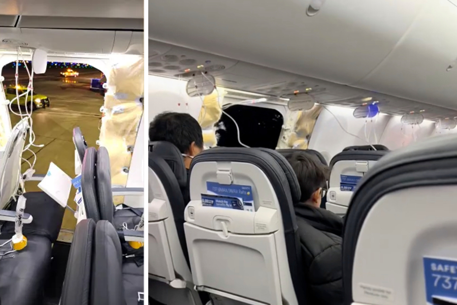 Federal officials order grounding of some Boeing 737 Max 9 jetliners after plane suffers a blowout