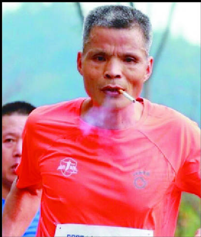 Chain-smoker in big marathon puff