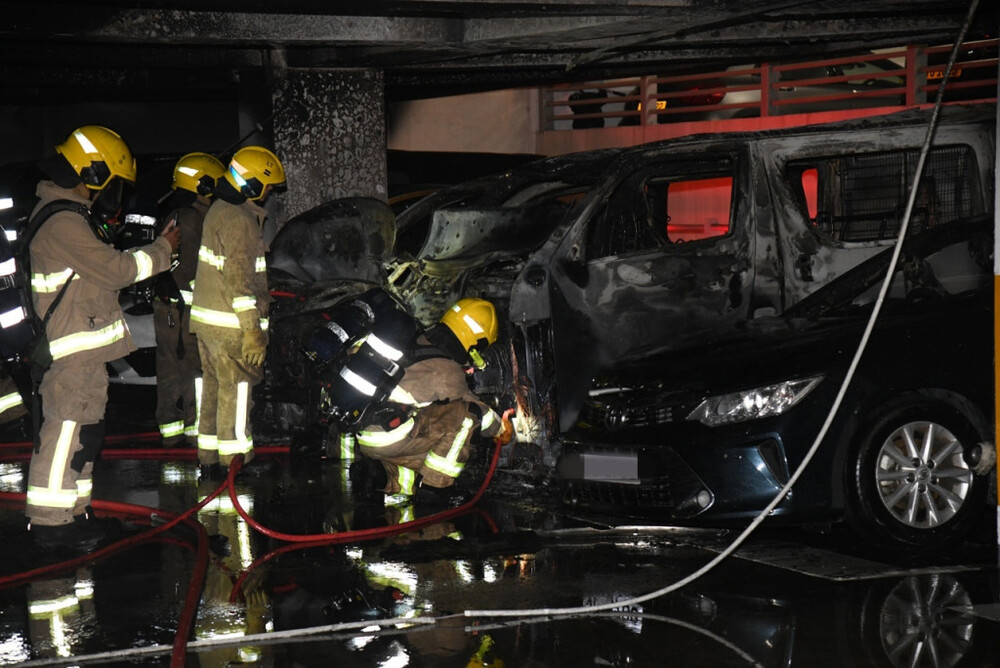 Arson ruled out in Lam Tin car park fire that saw four vehicles damaged