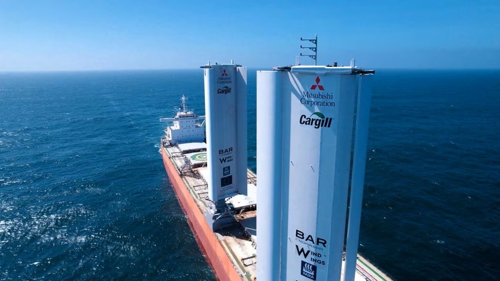 Cargill chartered ship sets sail to test wind power at sea