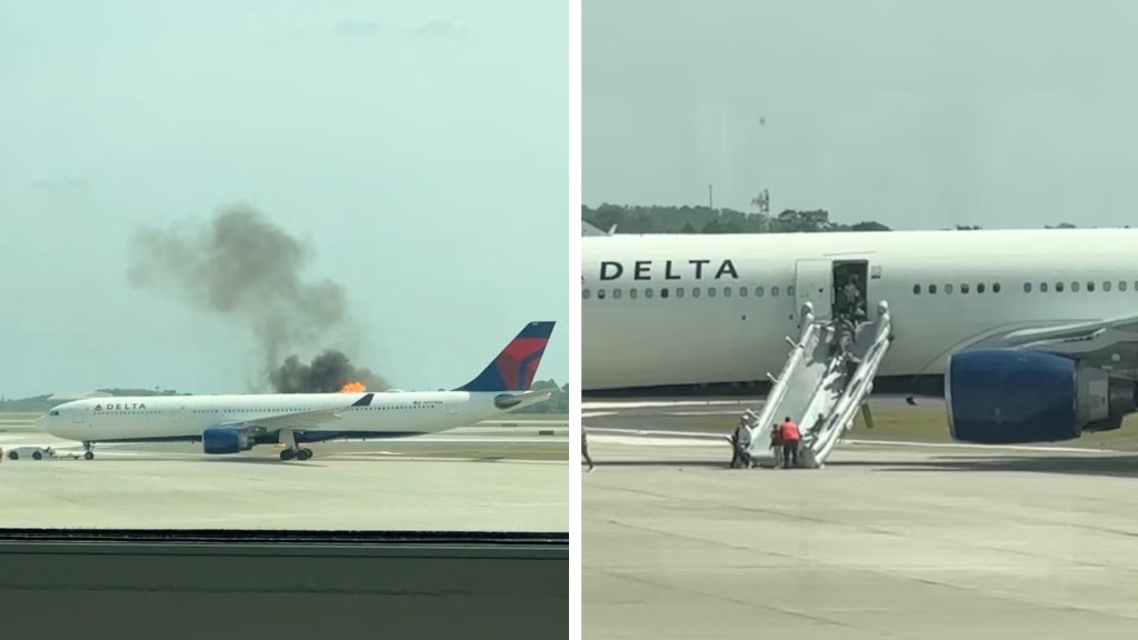Delta plane suffers engine fire in Orlando, forcing evacuation