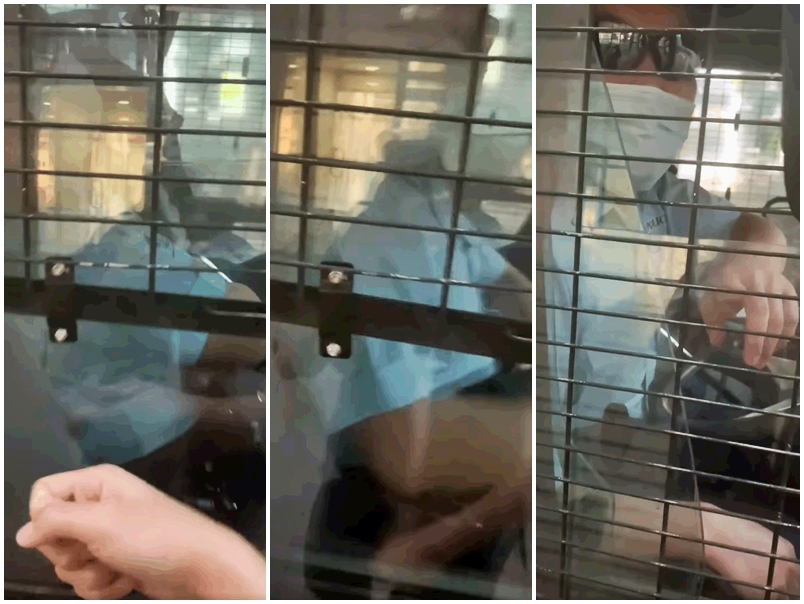 [Video] Hong Kong police officer caught napping at the wheel