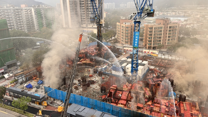 Tin Shui Wai construction site fire still burning after 21 hours