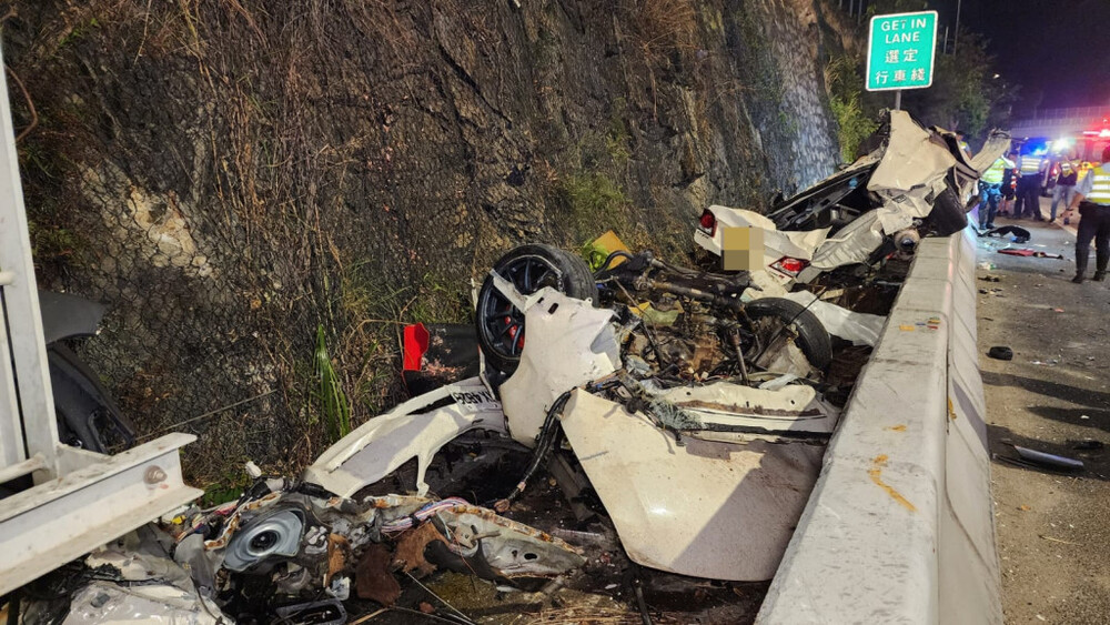 Horrendous crash snaps car in half killing three in Tuen Mun
