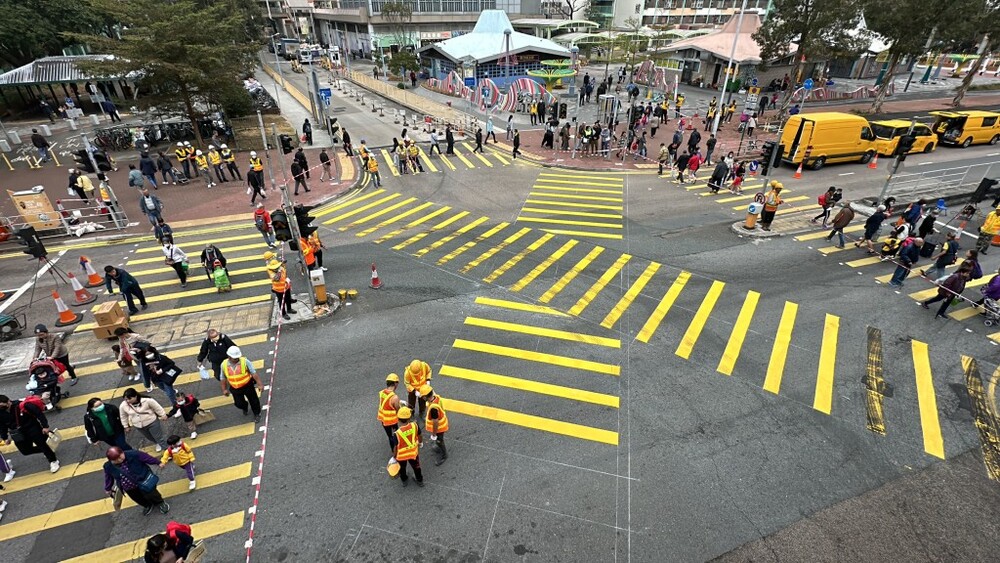 First diagonal pedestrian crossing launches in Sha Tin