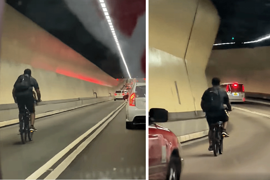 (Video) Cyclist spotted pedaling along Cross Harbour Tunnel sparks online discussion