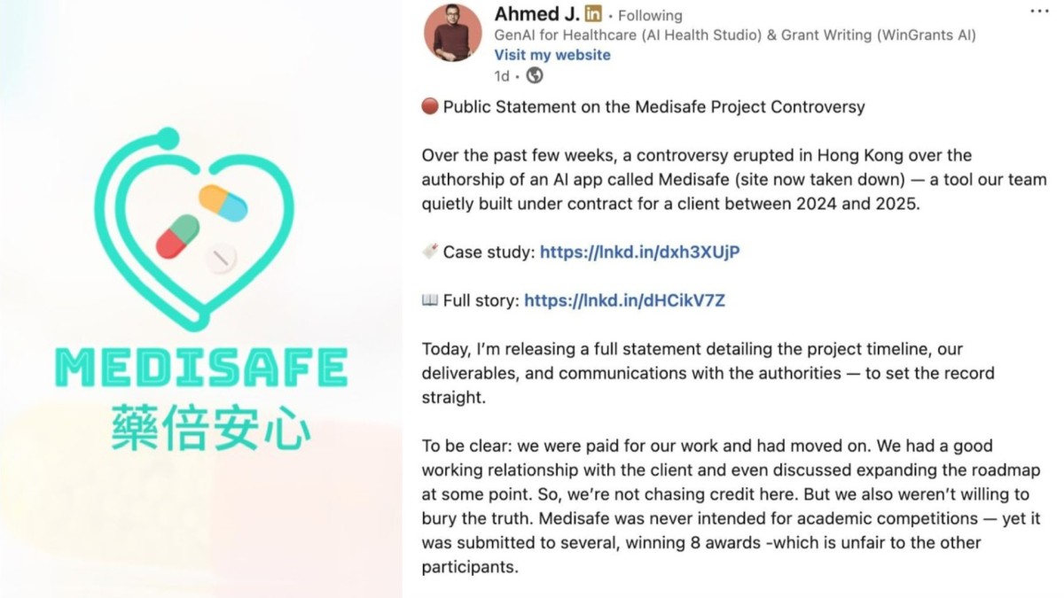 Award-winning AI software 'Medisafe' allegedly developed from scratch ...