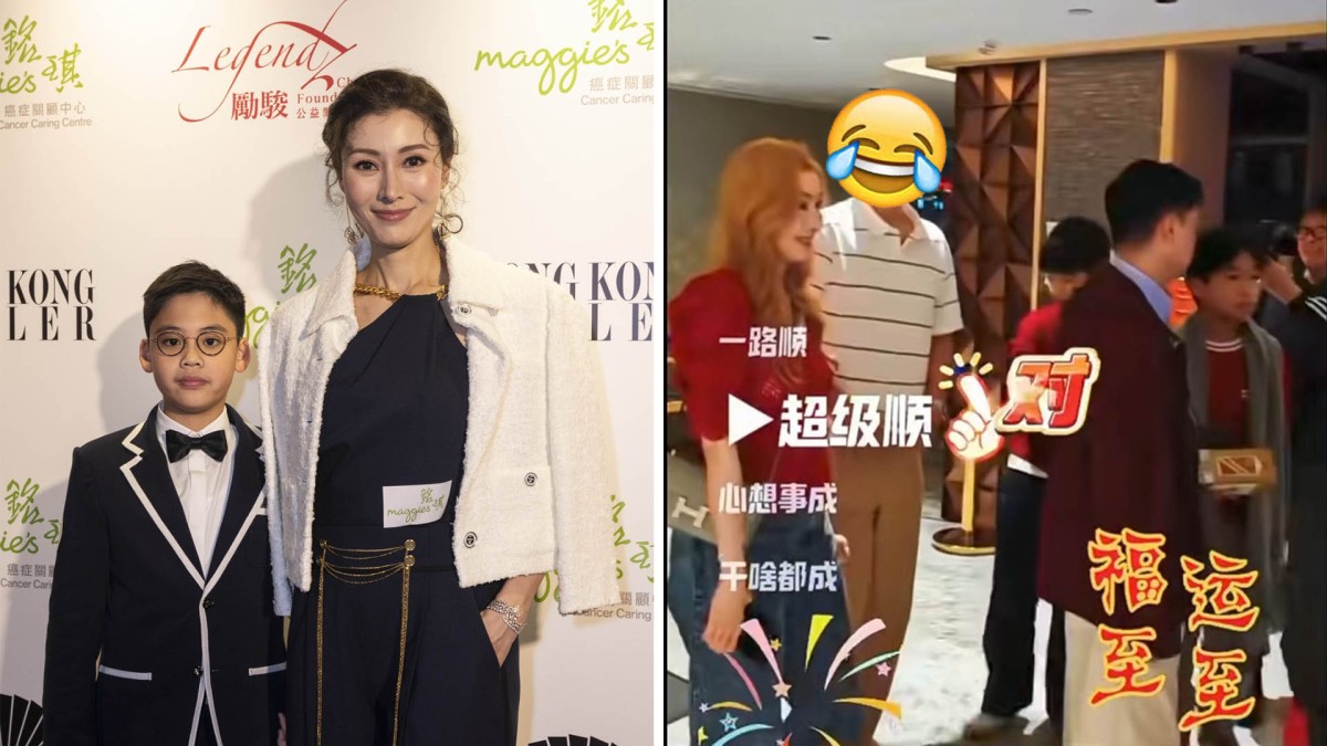 Michele Reis' 15-year-old son towers over her in rare HK sighting