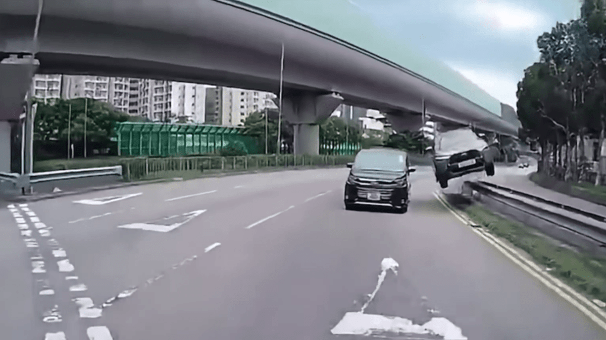 (Video) SUV launches off central divider, crashes into seven-seater in ...