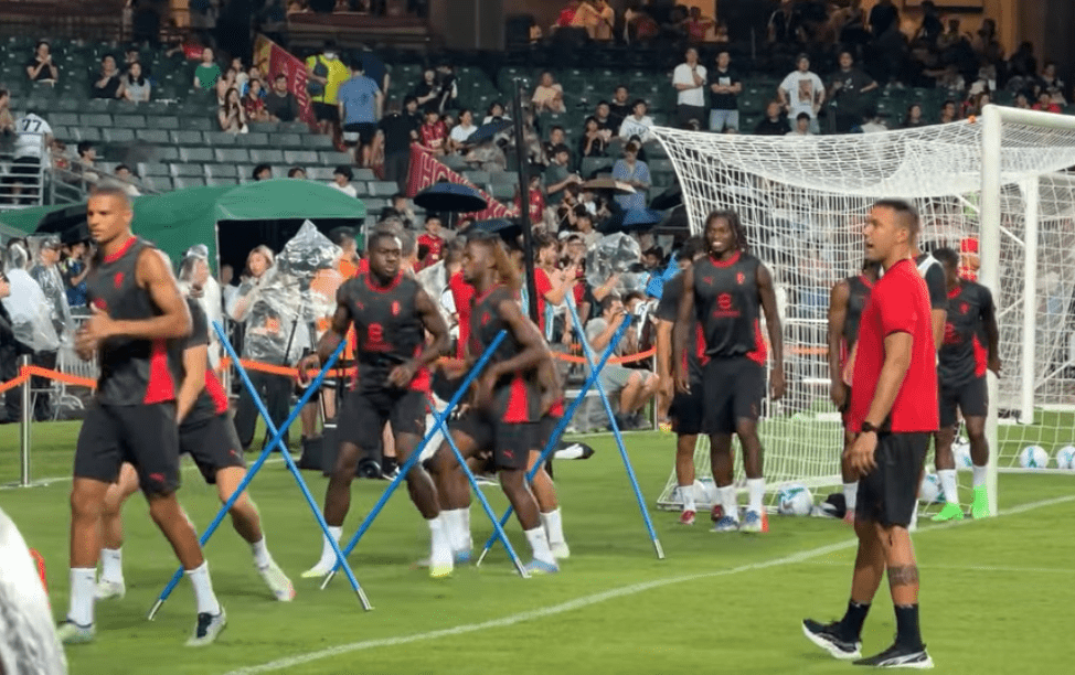 AC Milan's HK open training disrupted by heavy rain ahead of Liverpool ...