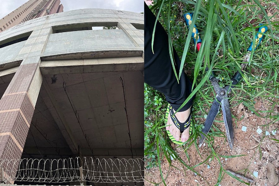 Woman narrowly avoids falling scissors in Tuen Mun