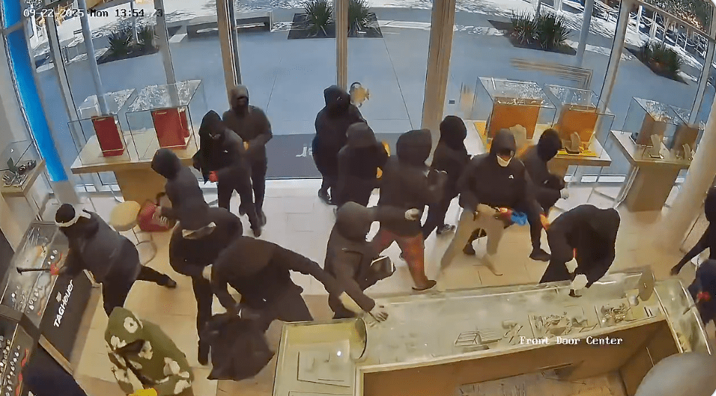(Video) Dozens of masked people smash cases and take off with jewelry ...