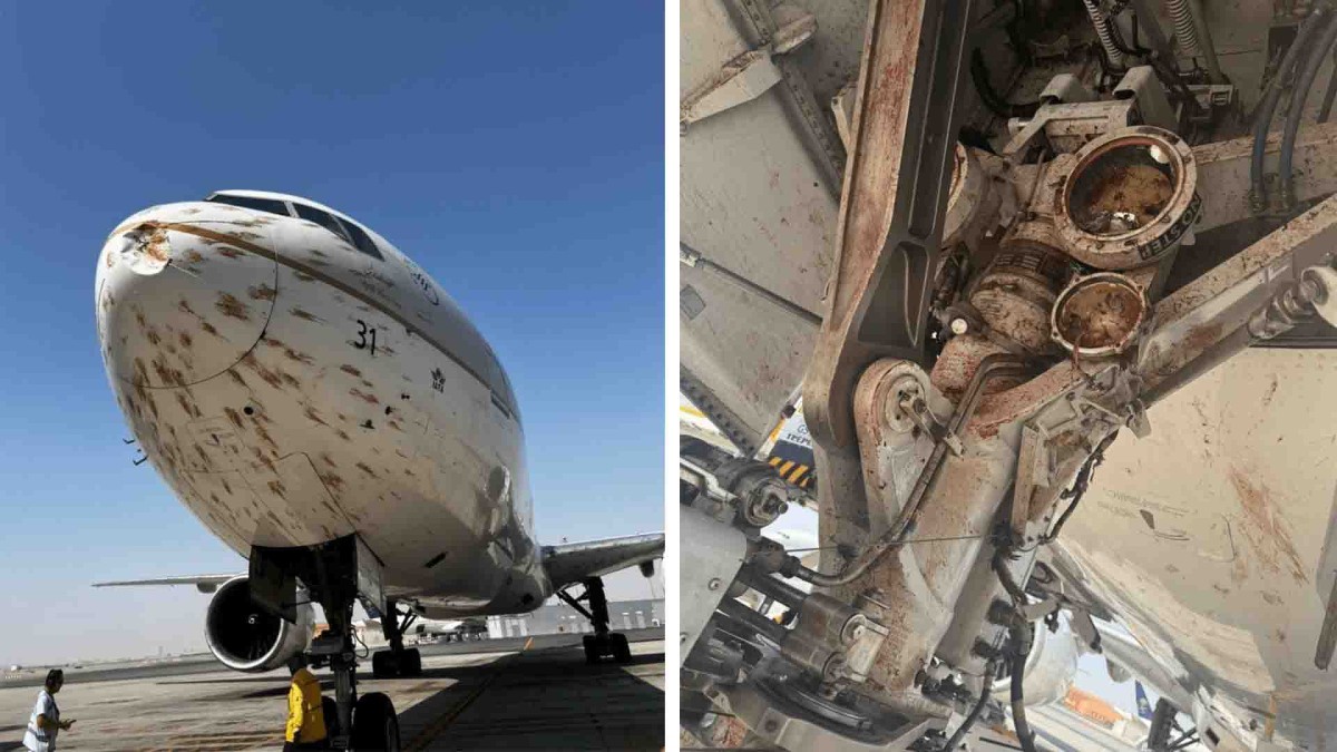 Saudi Boeing 777 collides with migrating birds during takeoff, nose ...