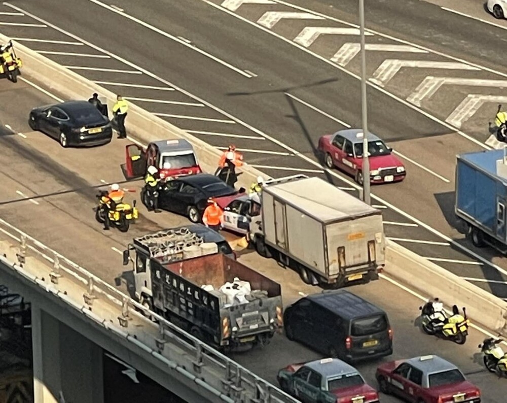 Eight hospitalized after five-car pile-up on Island Eastern Corridor