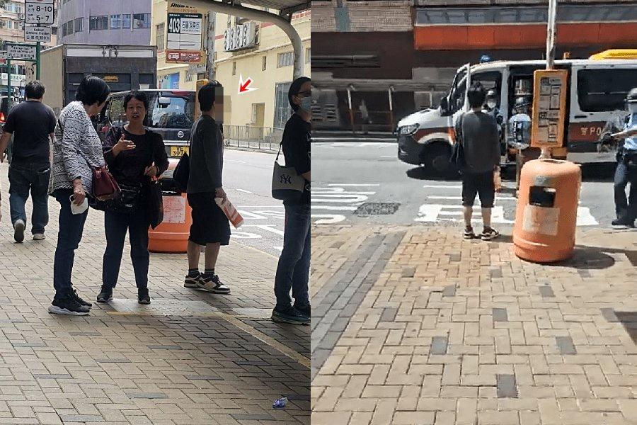 Cop draws gun to subdue and arrest man brandishing knife in Kwai Chung