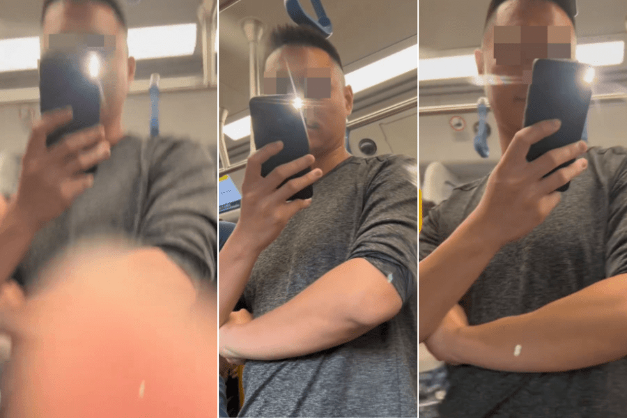Man’s flashlight tactics against mother and kids on MTR backfire online