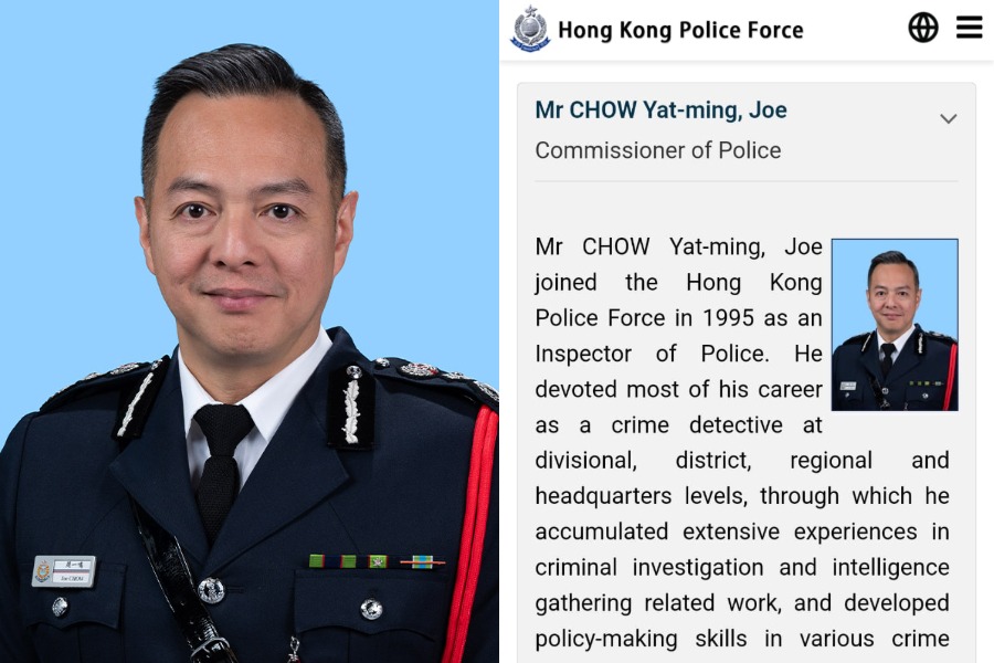 State Council appoints Joe Chow as HK's police commissioner