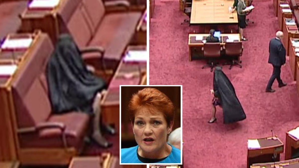 Australian far-right senator wears burqa to parliament, sparking outrage