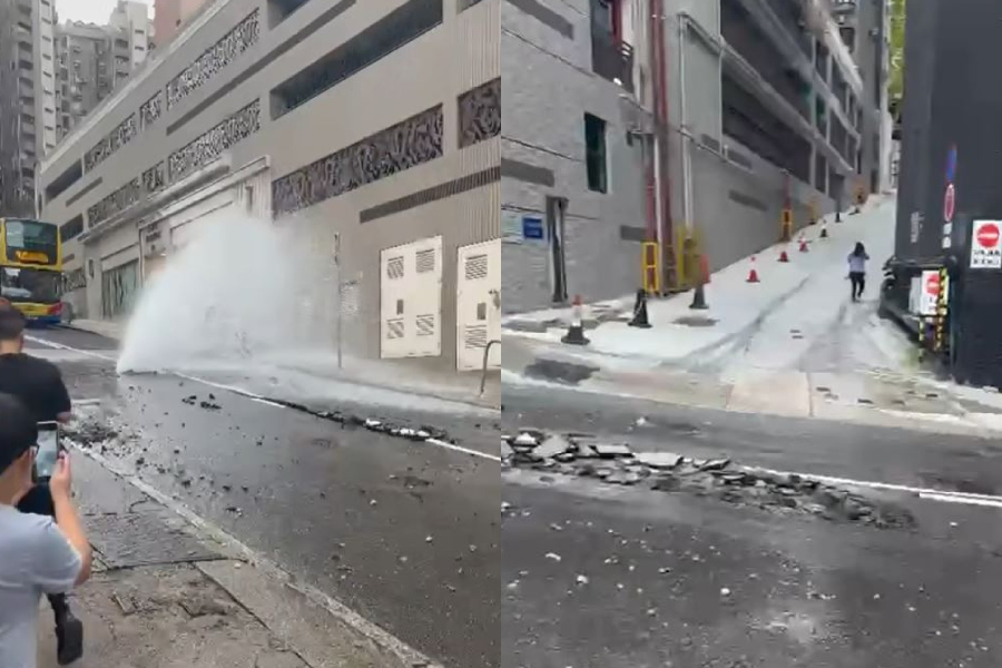 Burst pipe floods North Point road, cuts toilet water to thousands