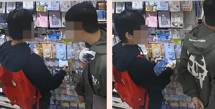 Young boys caught shoplifting