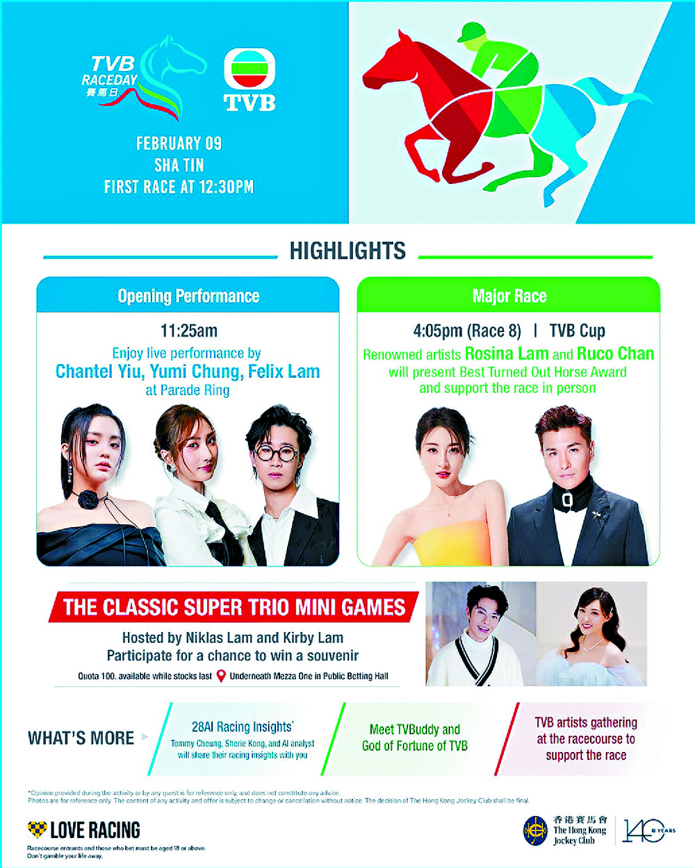 Celebrities to light up TVB Raceday
