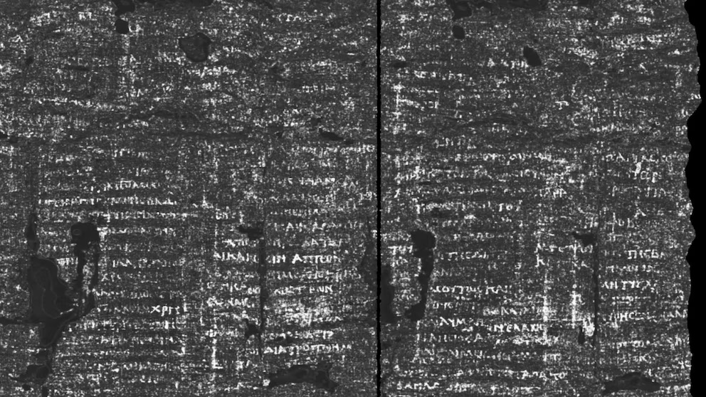 AI and scientists unite to decipher old scrolls charred by the Vesuvius ...