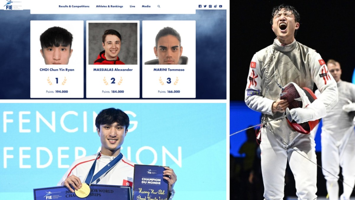 HK fencer Ryan Choi becomes world No.1