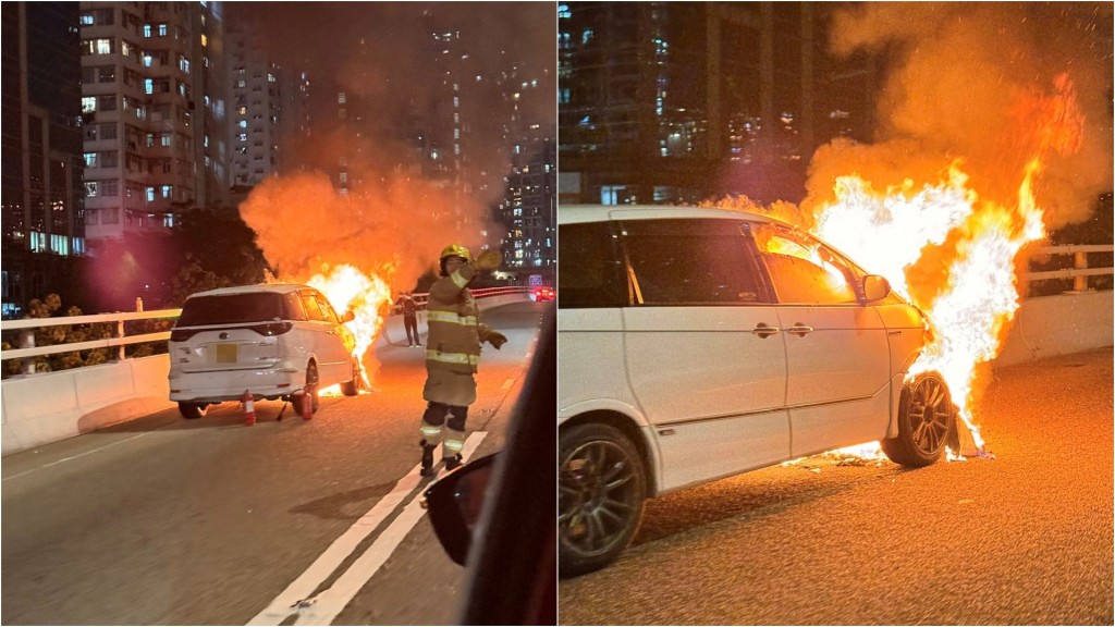 MPV catches fire on Eastern Corridor, driver escapes unhurt