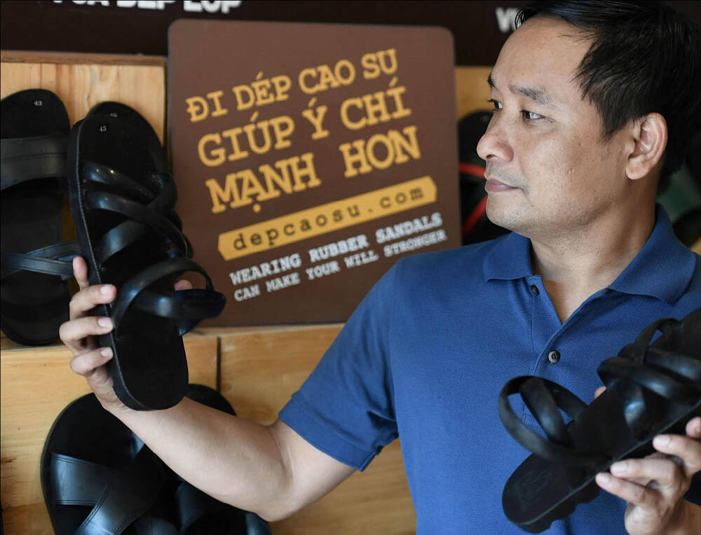 Marching on in Uncle Ho's sandals