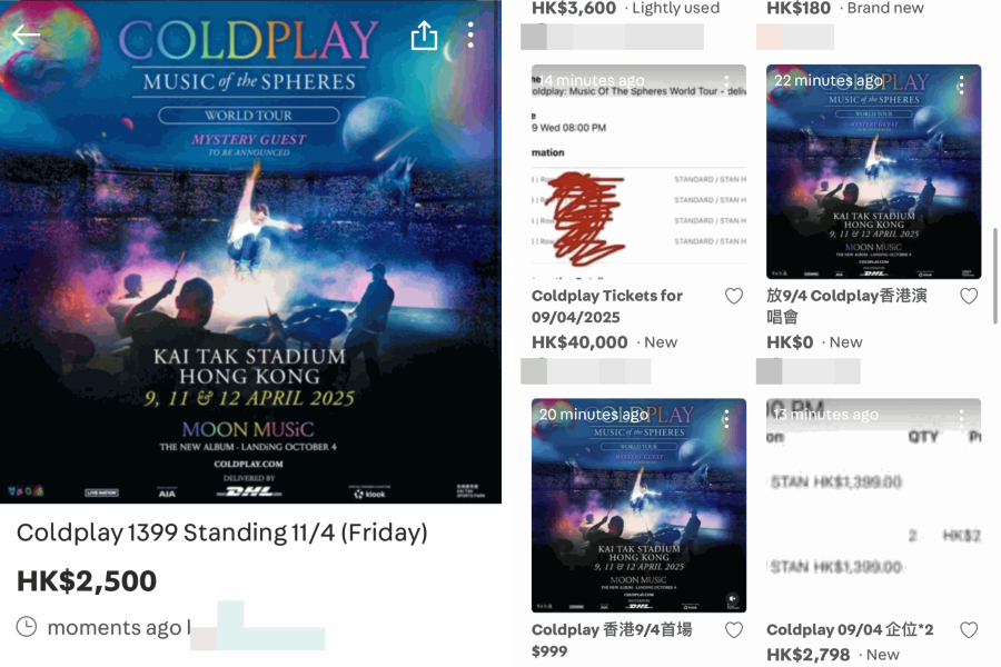 Scalpers resell Coldplay’s sold-out tickets at double the price