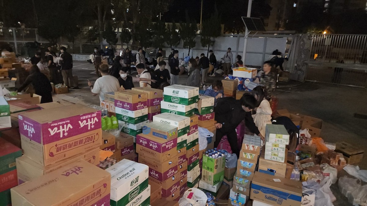 Tai Po residents donate supplies as fire relief efforts continue